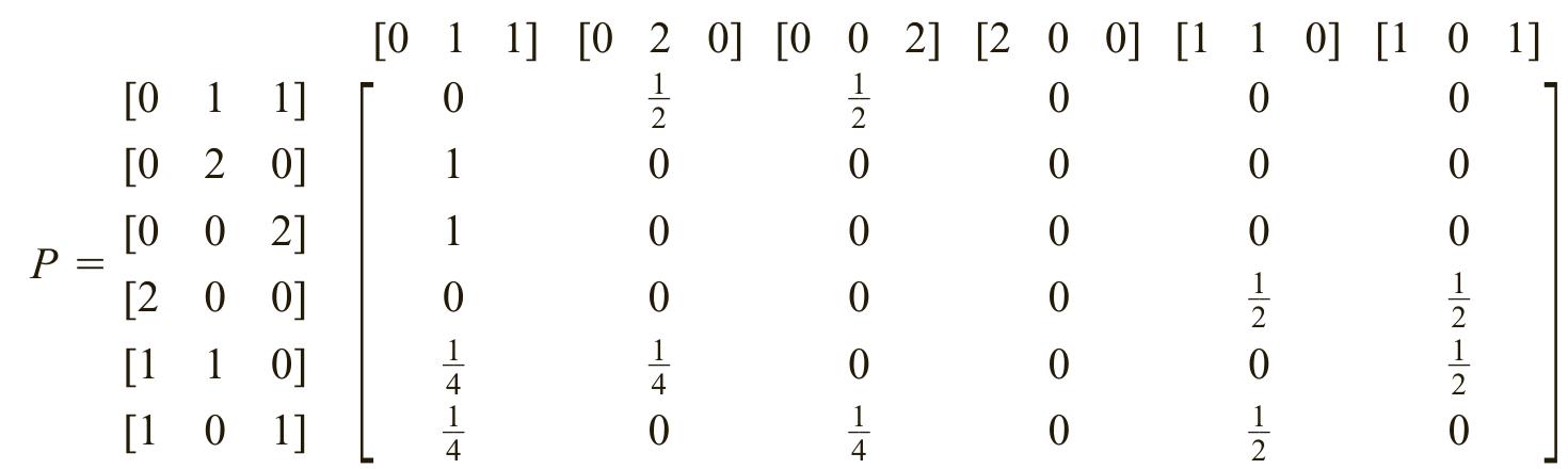 To illustrate the determination of the transition matrix, we
