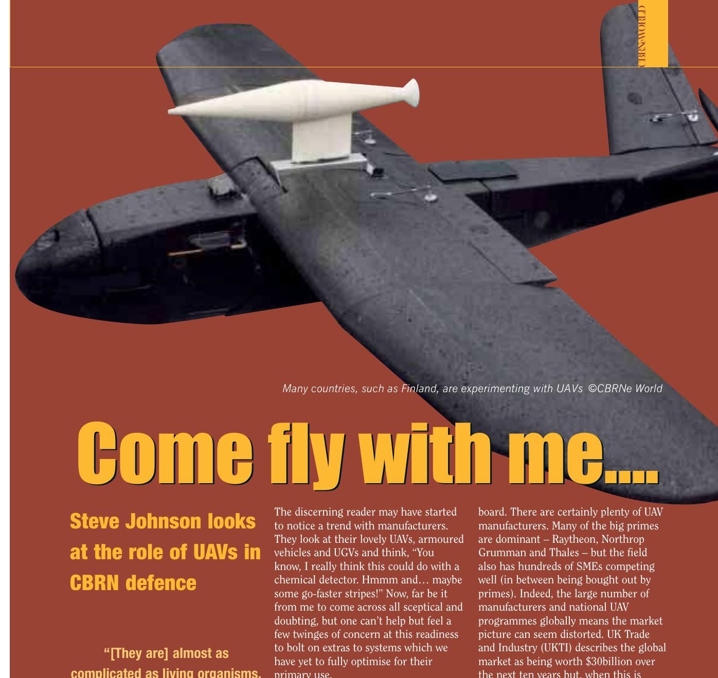 Figure 1 - The use of UAVs as CBRN detection platforms