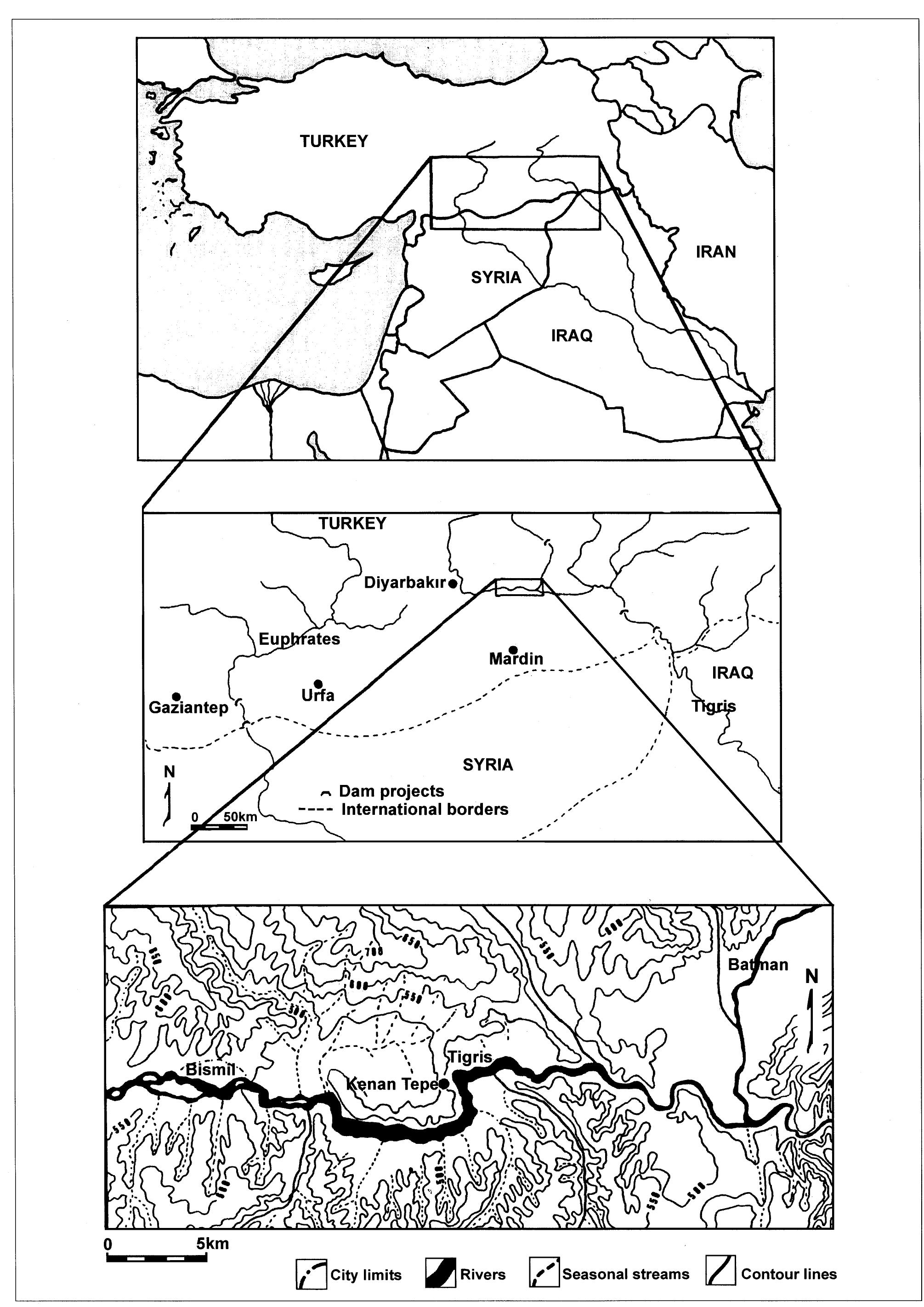 Map of the modern middle east with enlargements showing the