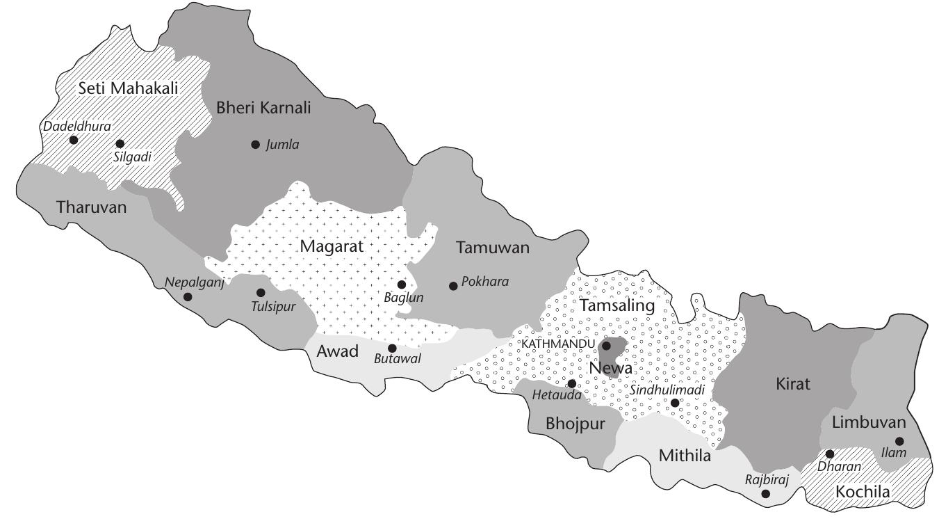 Map of new nepal. standard map modified by bal gopal