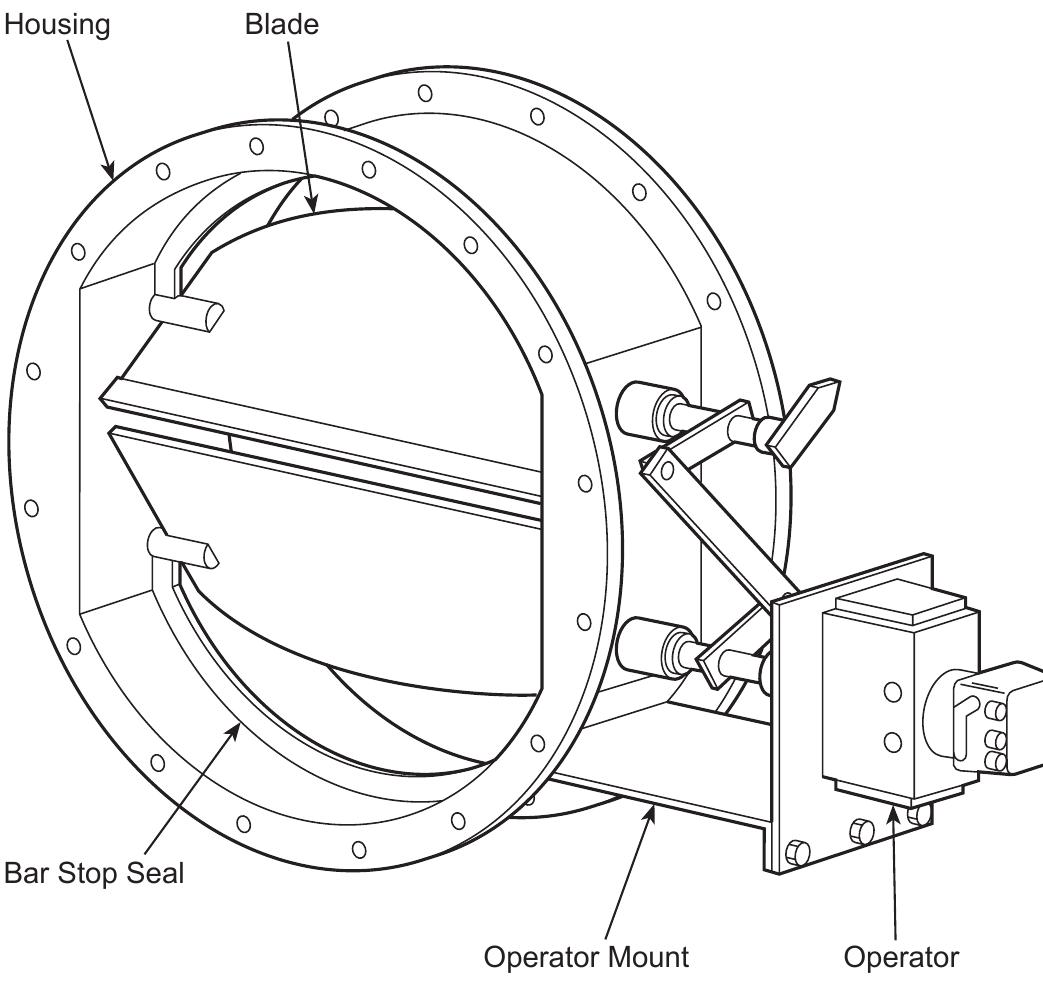 Two-bladed wafer damper.