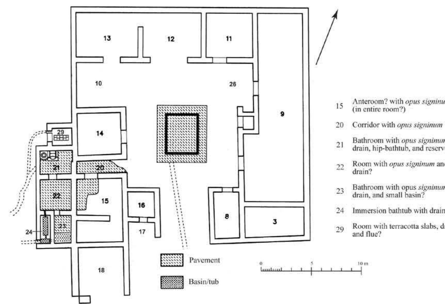Tolve di moltone, peristyle house: plan of the second phase
