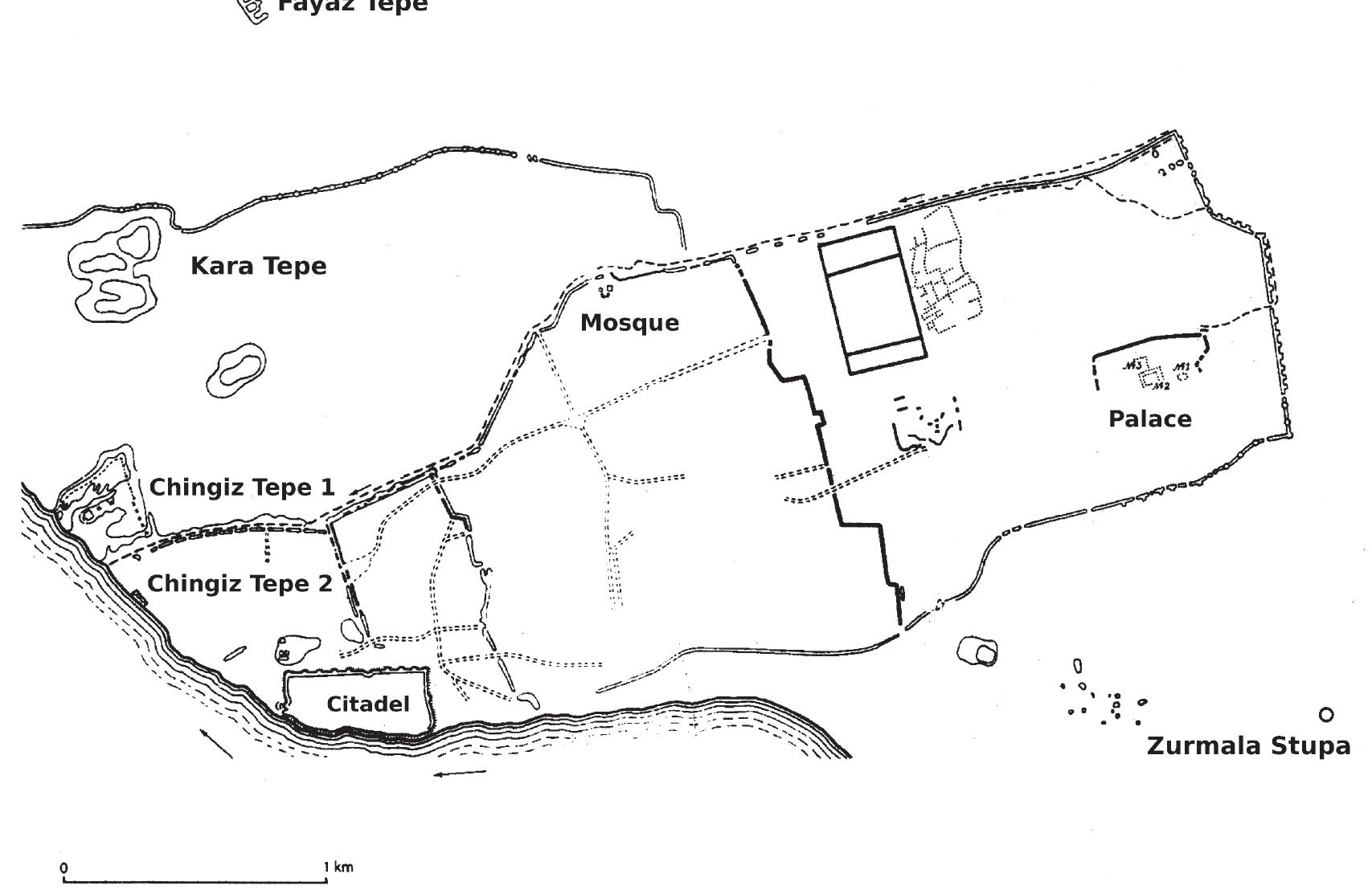 Map of the termez oasis. after leriche et al. 2001, p. 76,