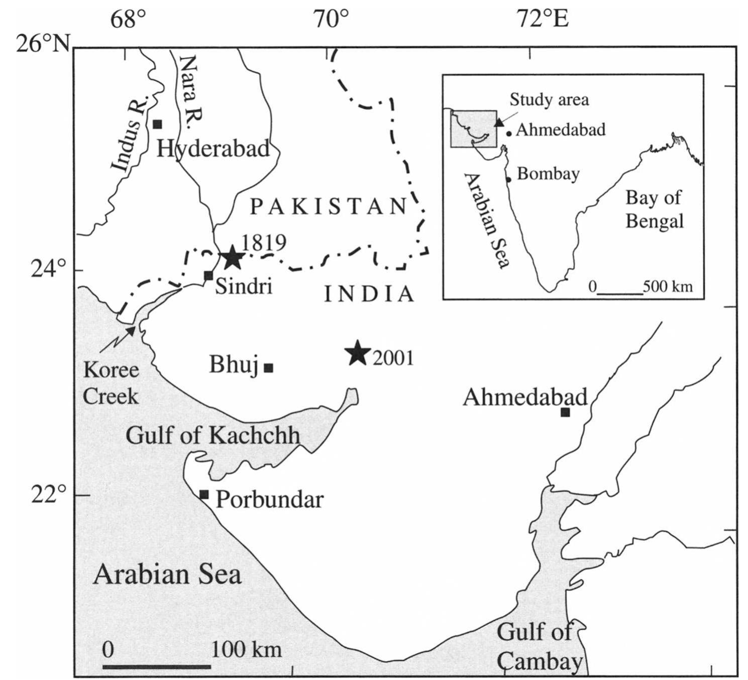 A figure 1. map of western india showing locations of the