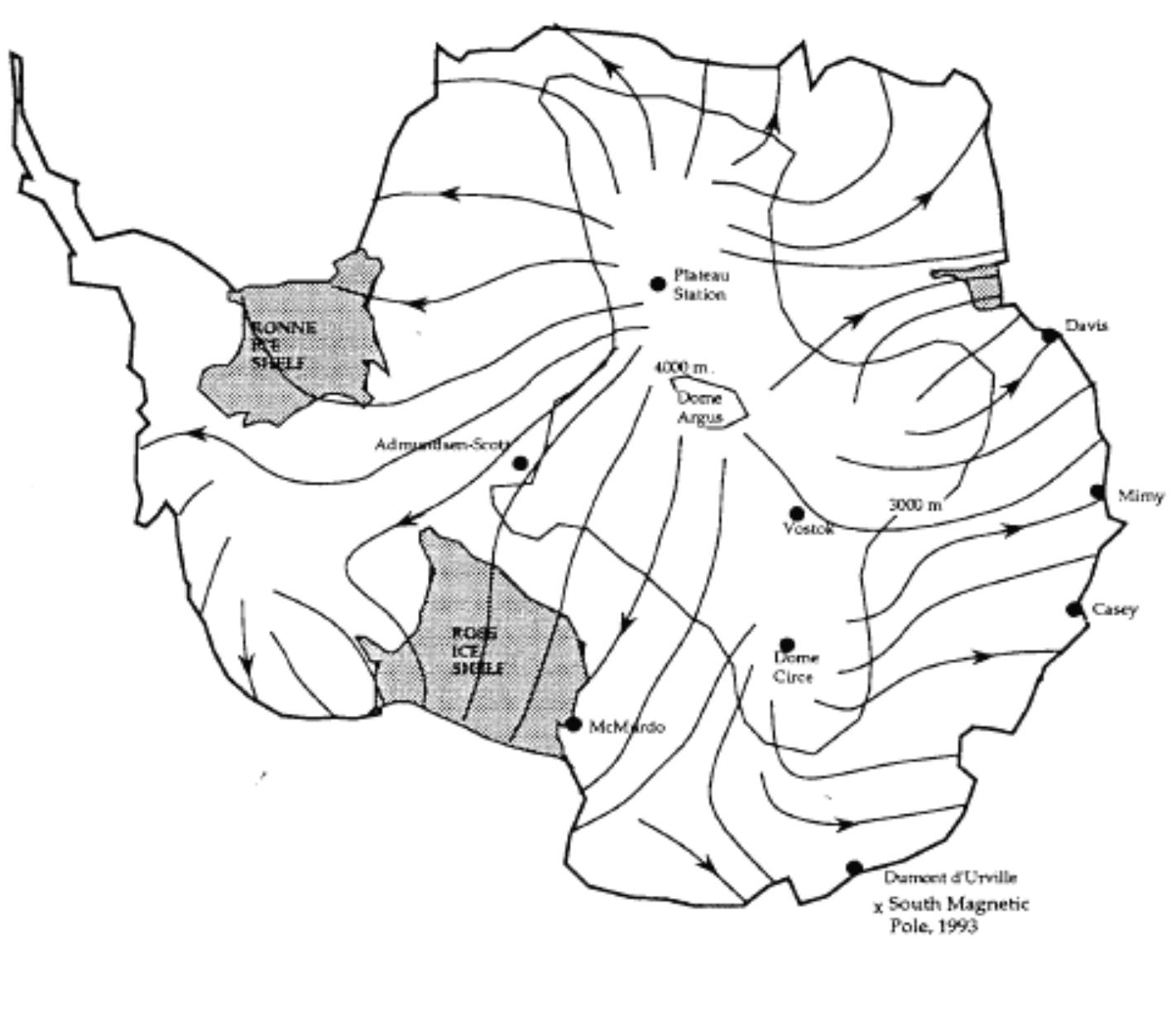 1 a map of antarctica continent with katabatic wind fluxes