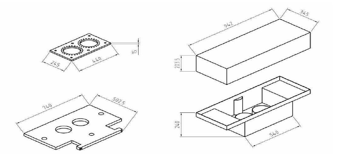 34 insulating motor boxes and views of connection plates