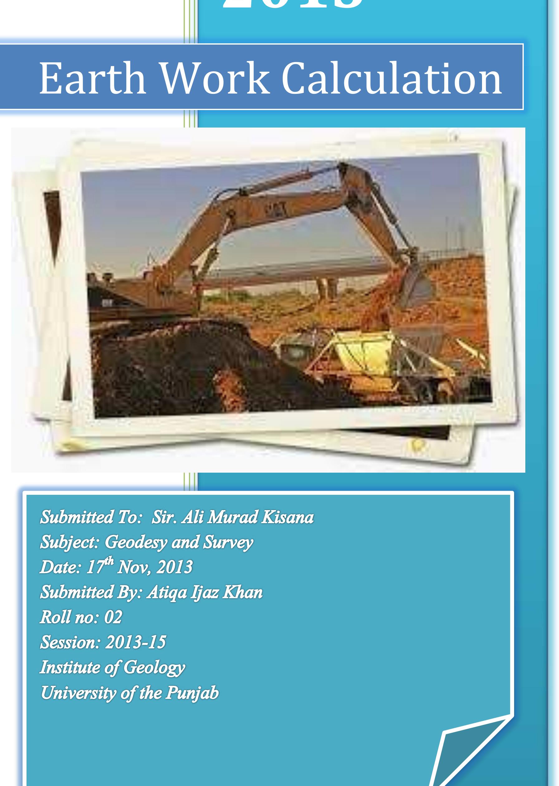 Figure 1 - Earth Work Calculation