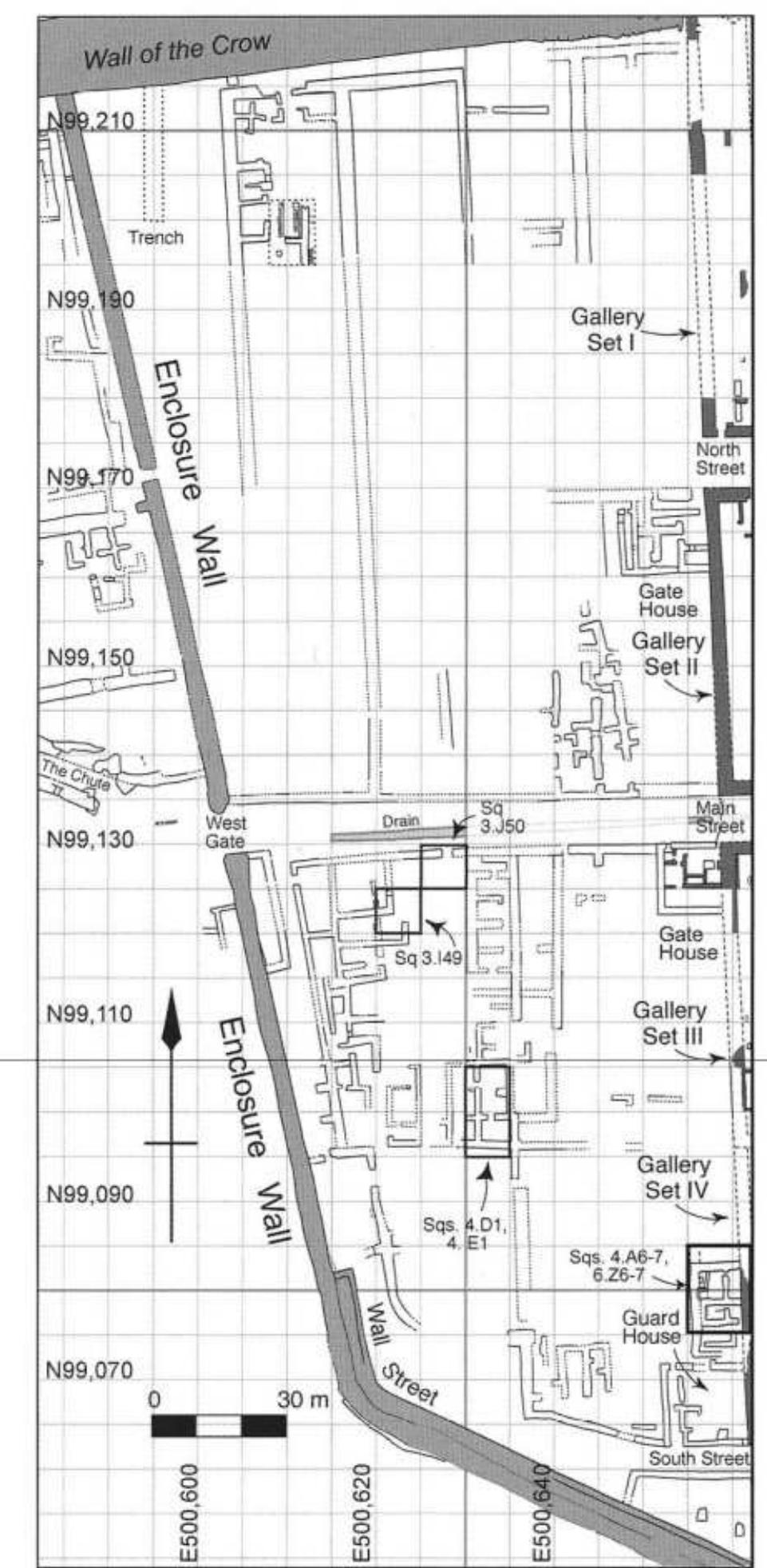 Map of the western extension. the architecture in much of