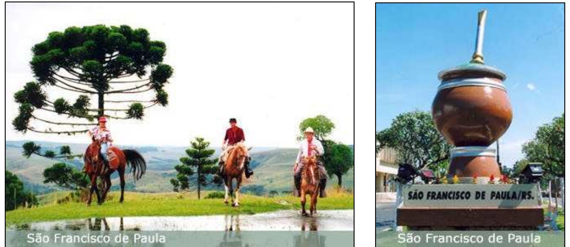 - typical “gauchos” in front of the native pine-tree
