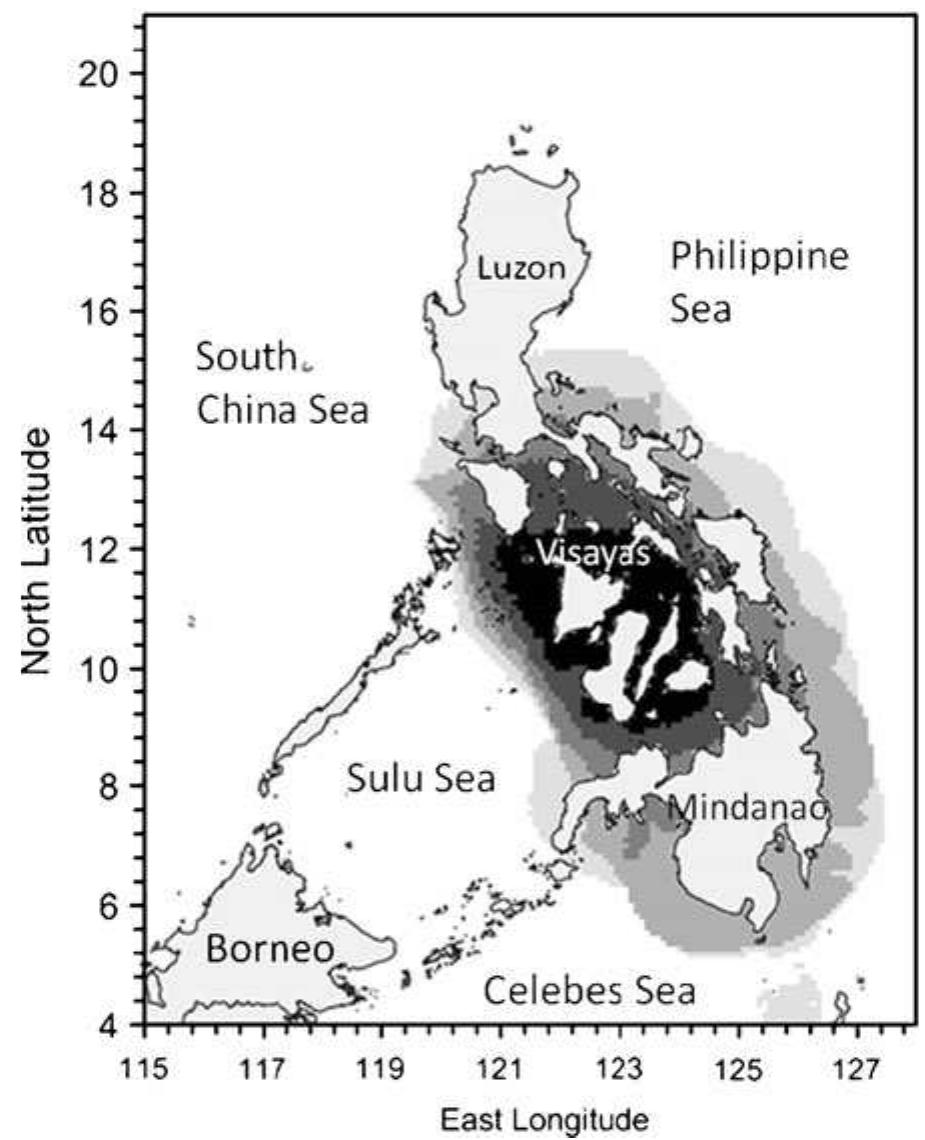Distribution of highest concentration of species richness of
