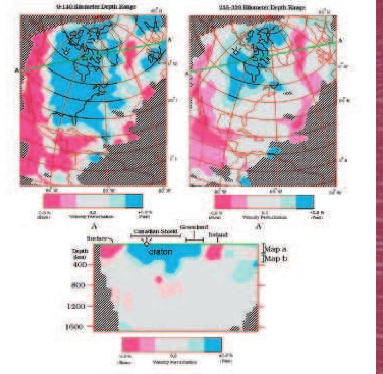 A) seismic shear wave velocity structure of the north