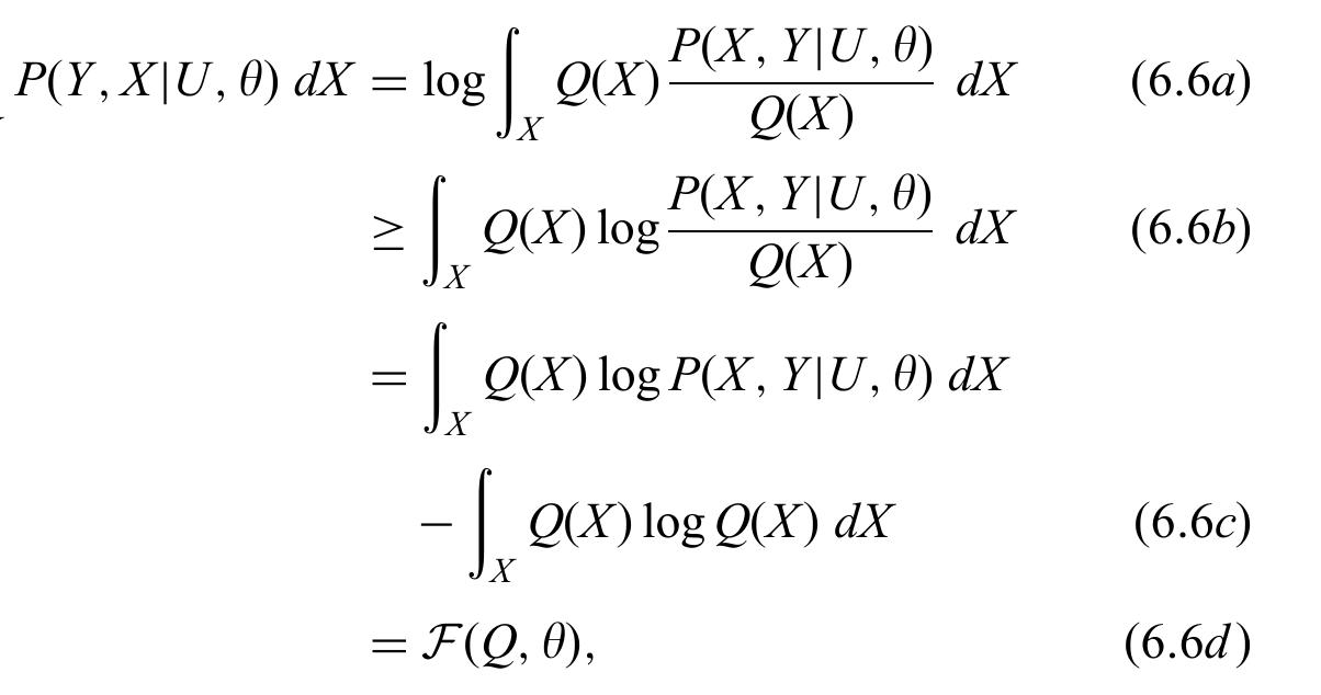 Using any distribution q(x) over the hidden variables, we