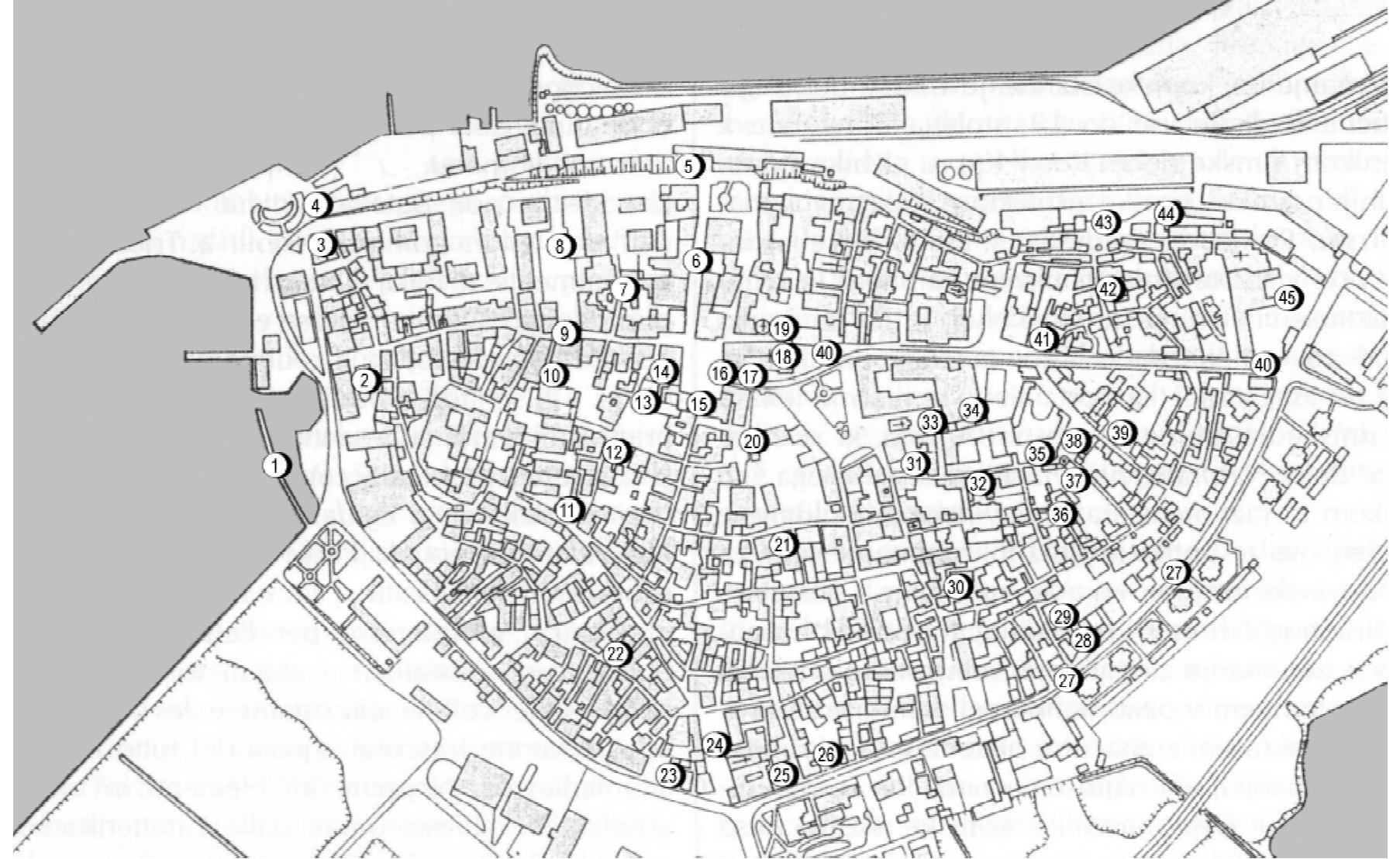 - plan of koper/capodistria with locations of the published