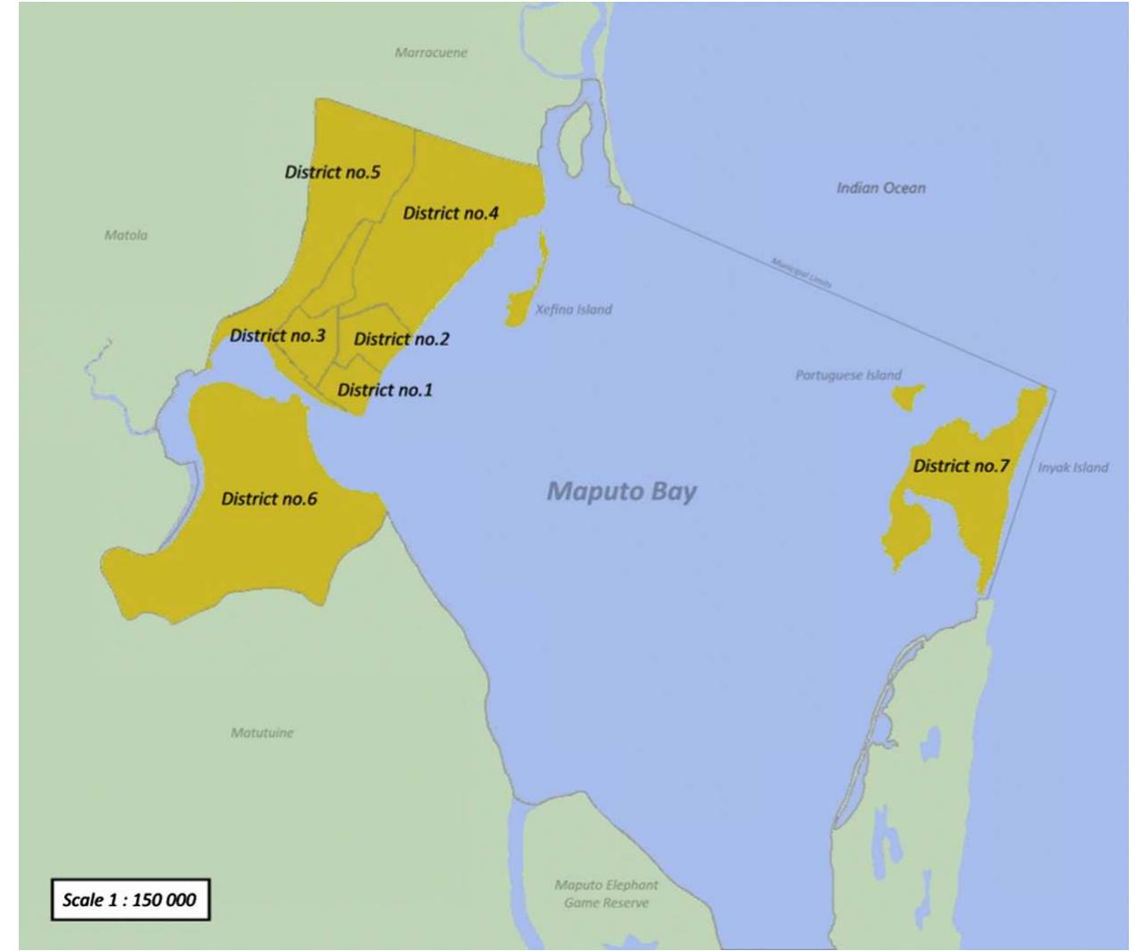 Map 1. contemporary maputo and its districts.