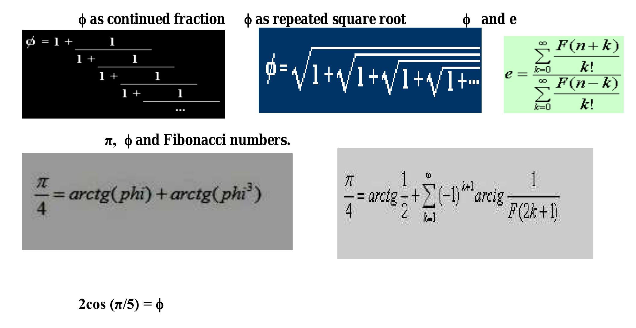 Pi/4 =arctan(1/2) + arctan(1/5) + arctan(1/13)