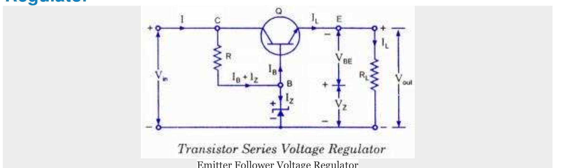 A simple series voltage regulator using an npn transistor