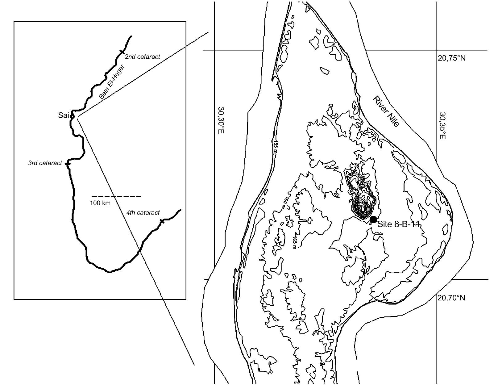 Location map of sai island in the middle nile valley and of