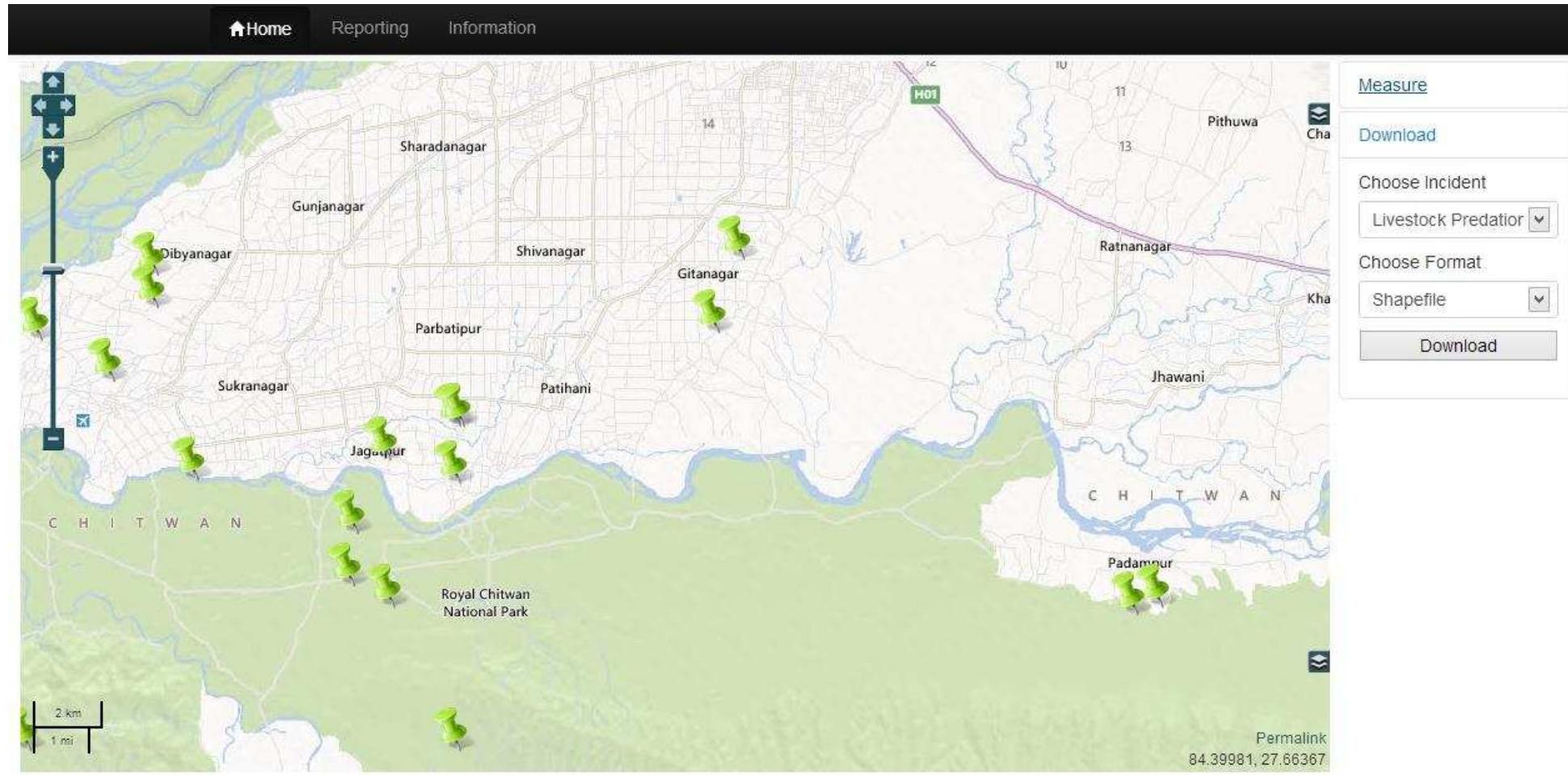Map canvas with functionalities web map is made using