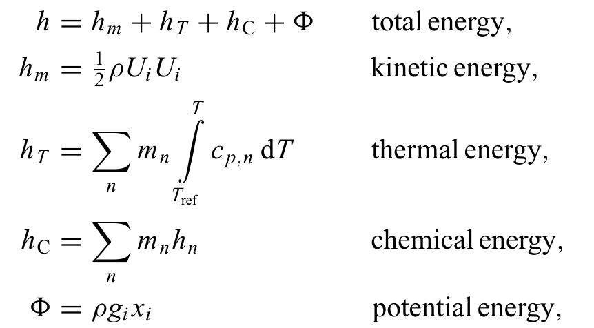 The balance equation for total energy is energy transport