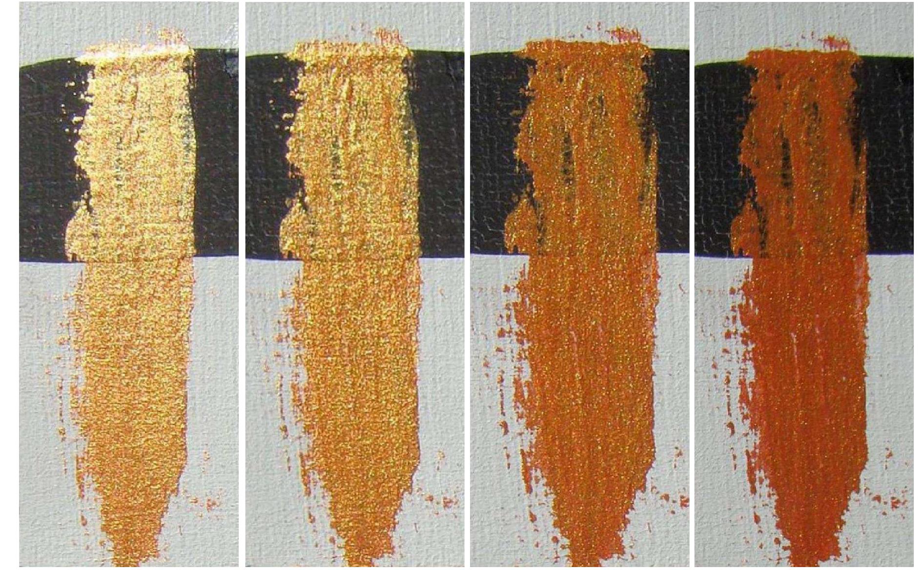 Testing the colour change: the same pattern of mica paint