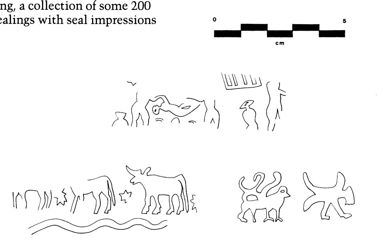 Examples of seal impressions made by cylinder seals on many