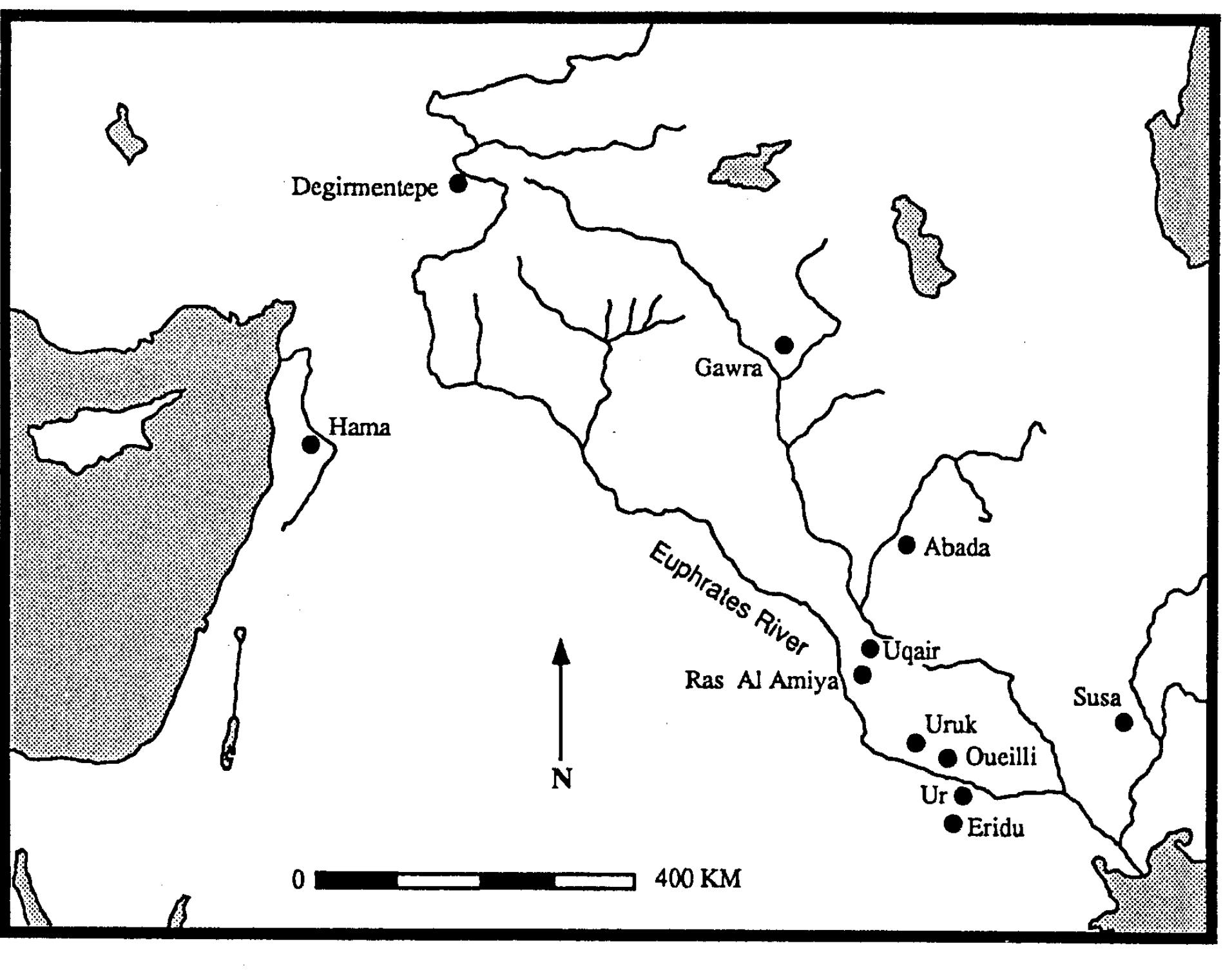 Major ubaid sites in mesopotamia and adjacent areas.