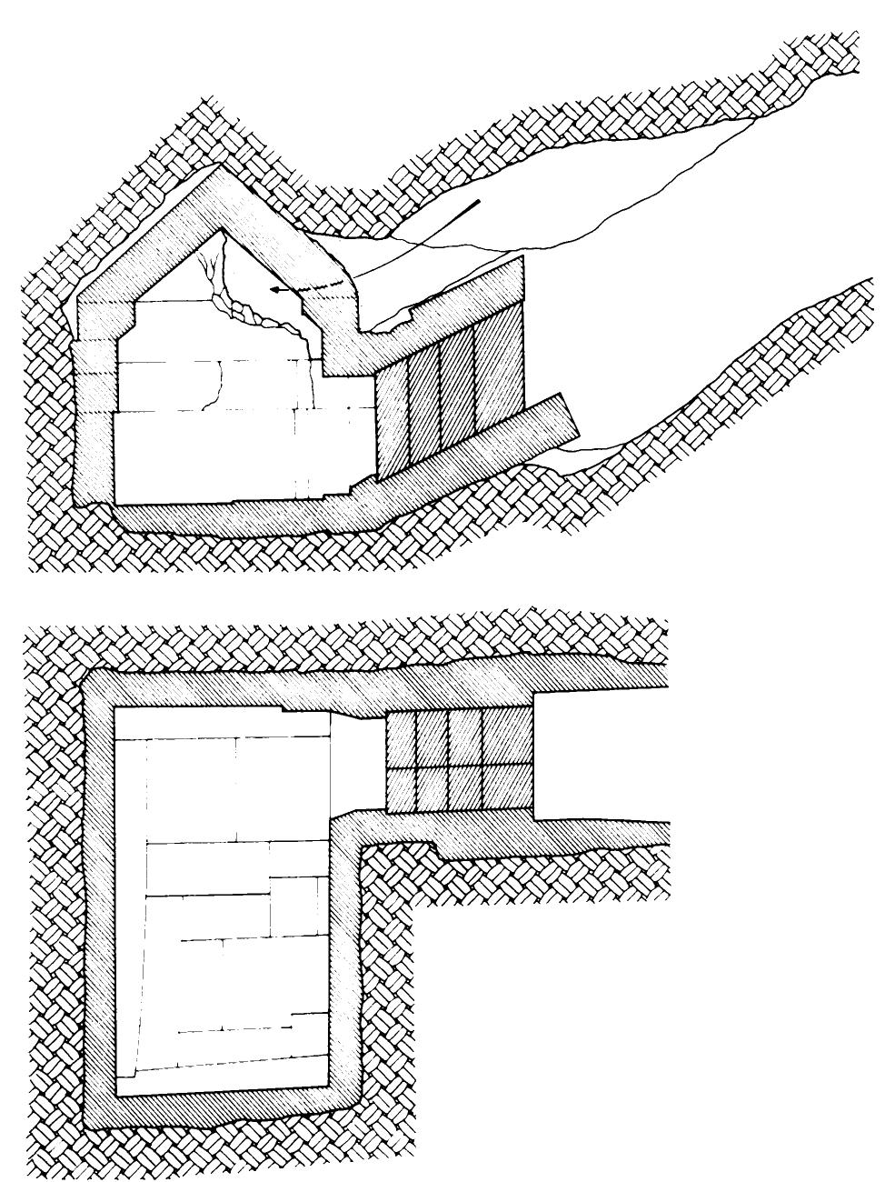 Plan and section of the underground chamber of the