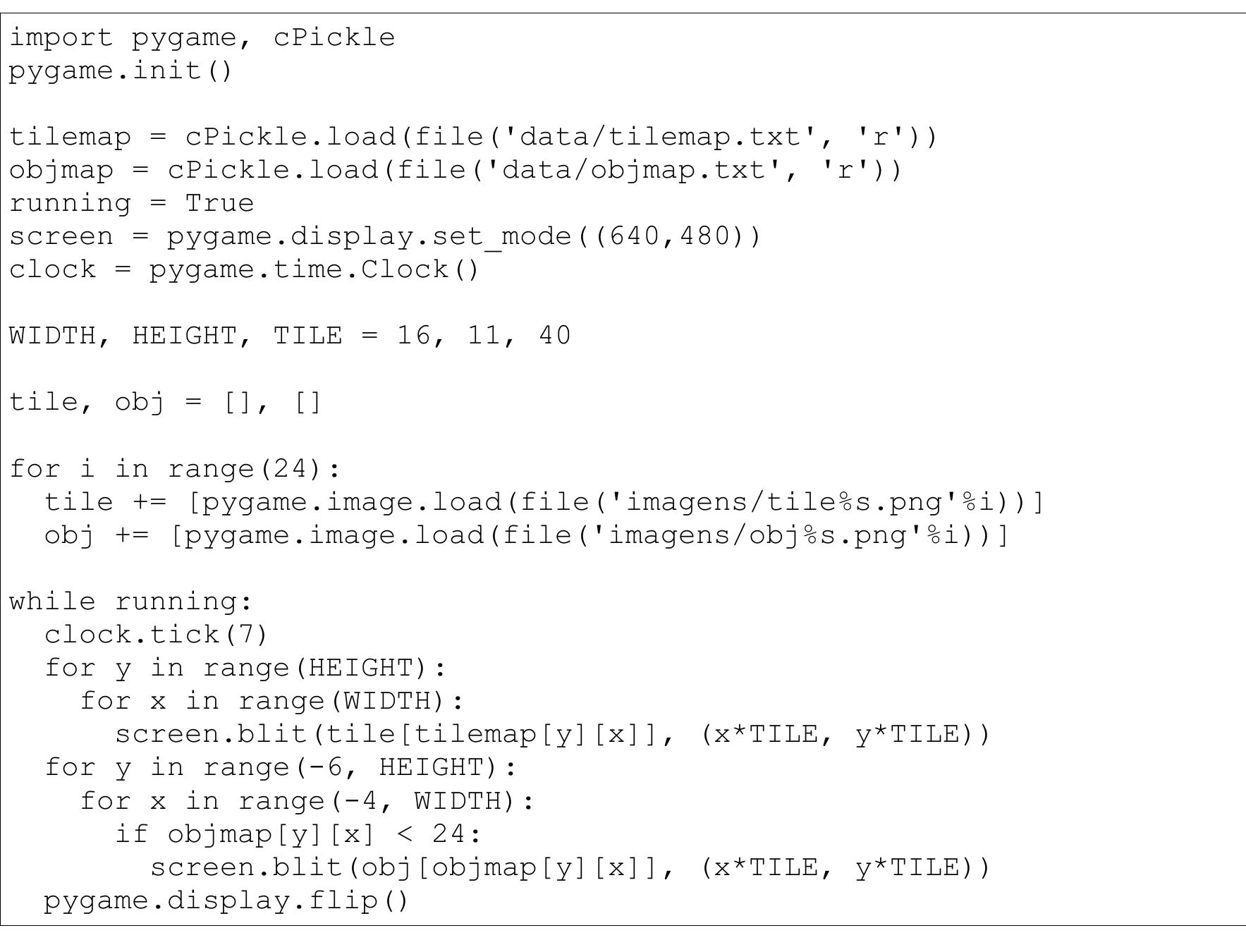 Uma imagem estatica do mapa com algumas arvores sera exibida