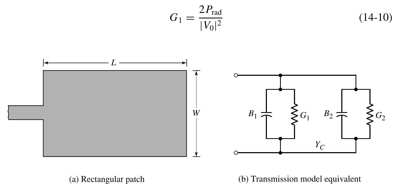 9 rectangular microstrip patch and its equivalent circuit