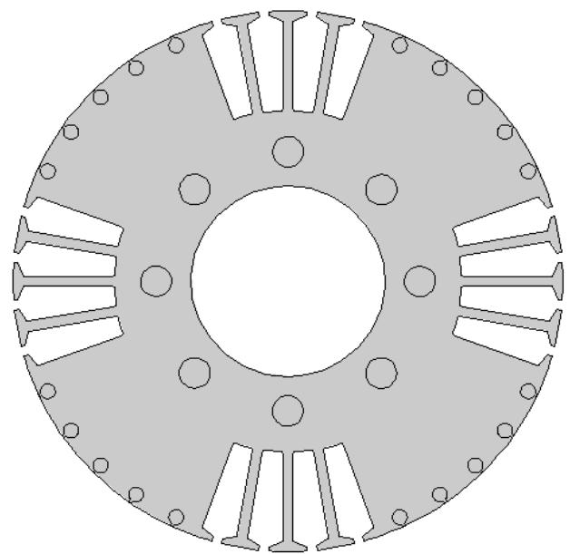 Rotor magnetic circuit cross section of generator bg200
