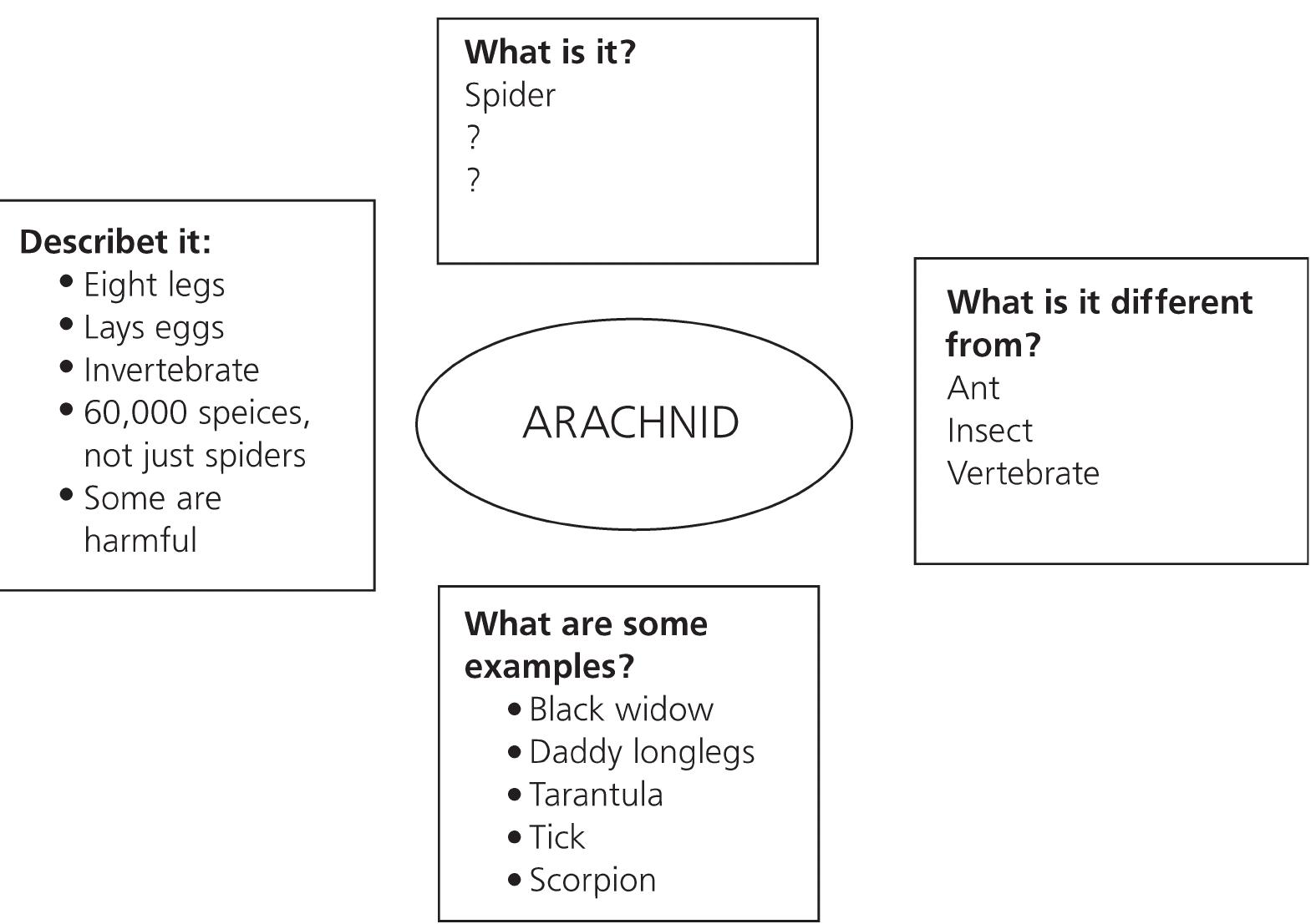 4. partially completed concept map. students originally
