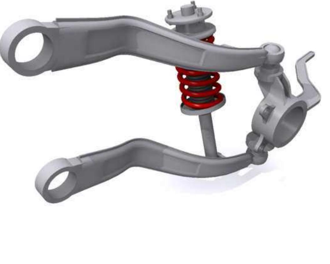 The semi trailing arm suspension mechanism pictured in the