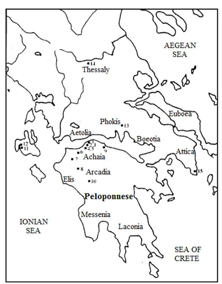 Map of the greek mainland detailing the occurrence of lh ii]