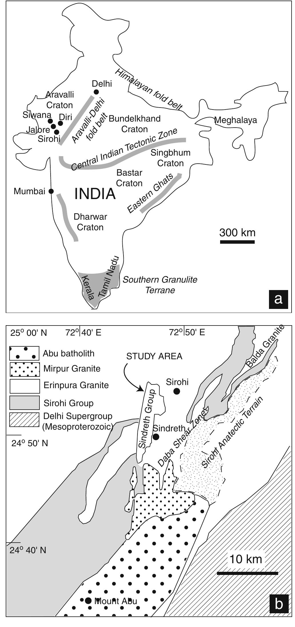 (a) outline map of india showing its major pre cambrian