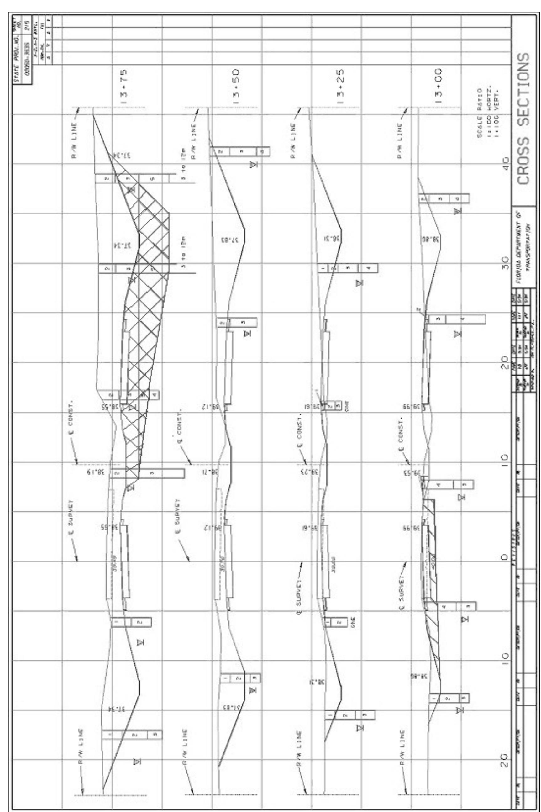 , typical roadway cross-section sheet