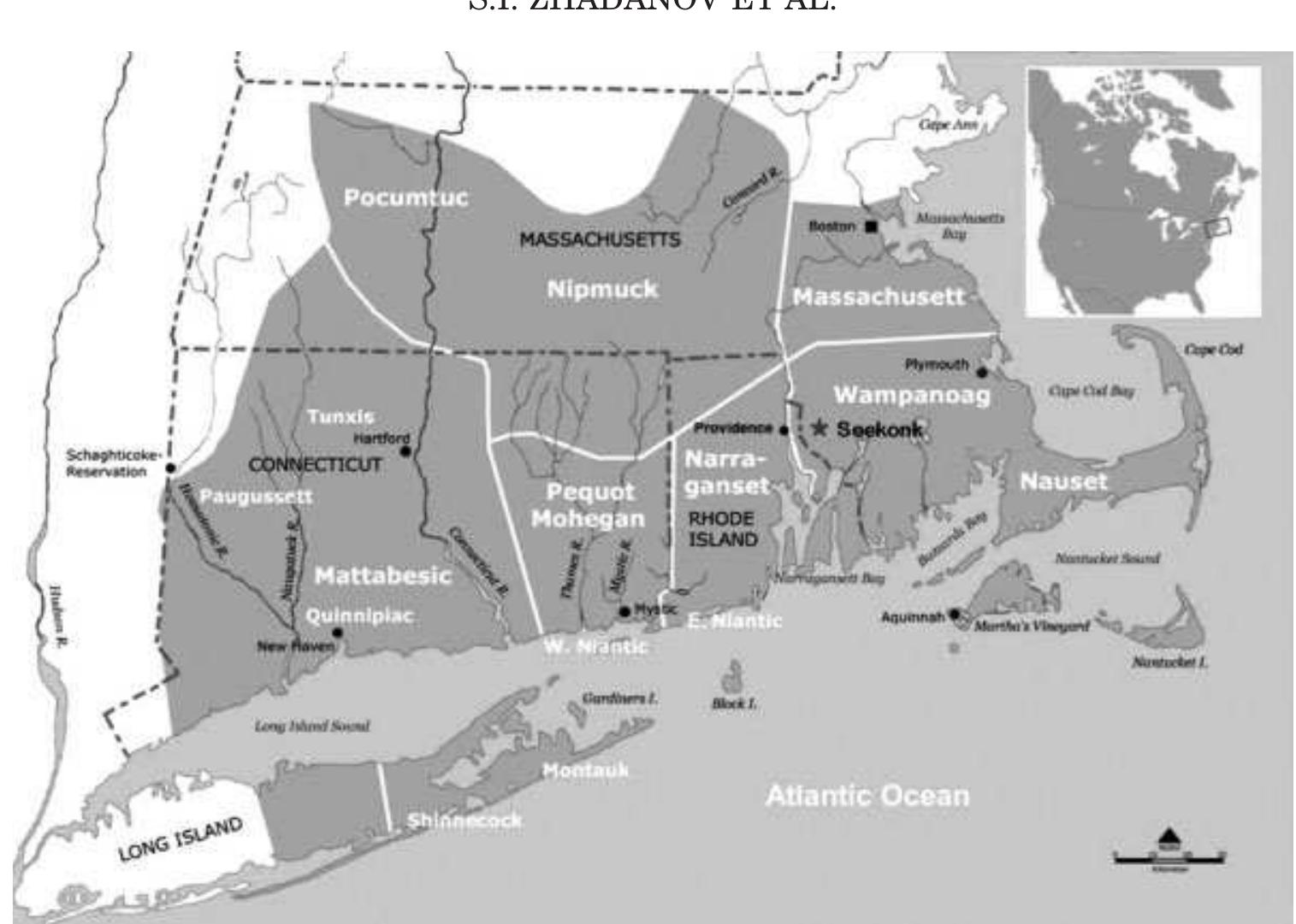 A map of new england with the traditional locations of new