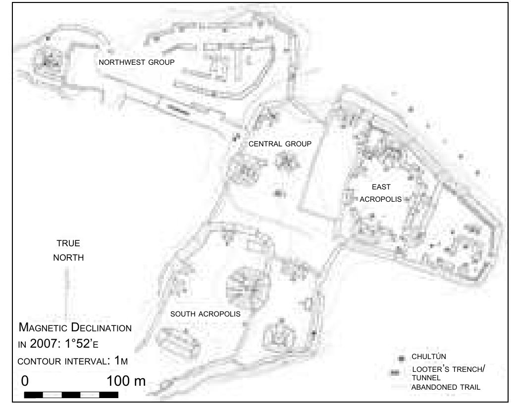 Uitzilna, map of the corea rea. several architectural groups