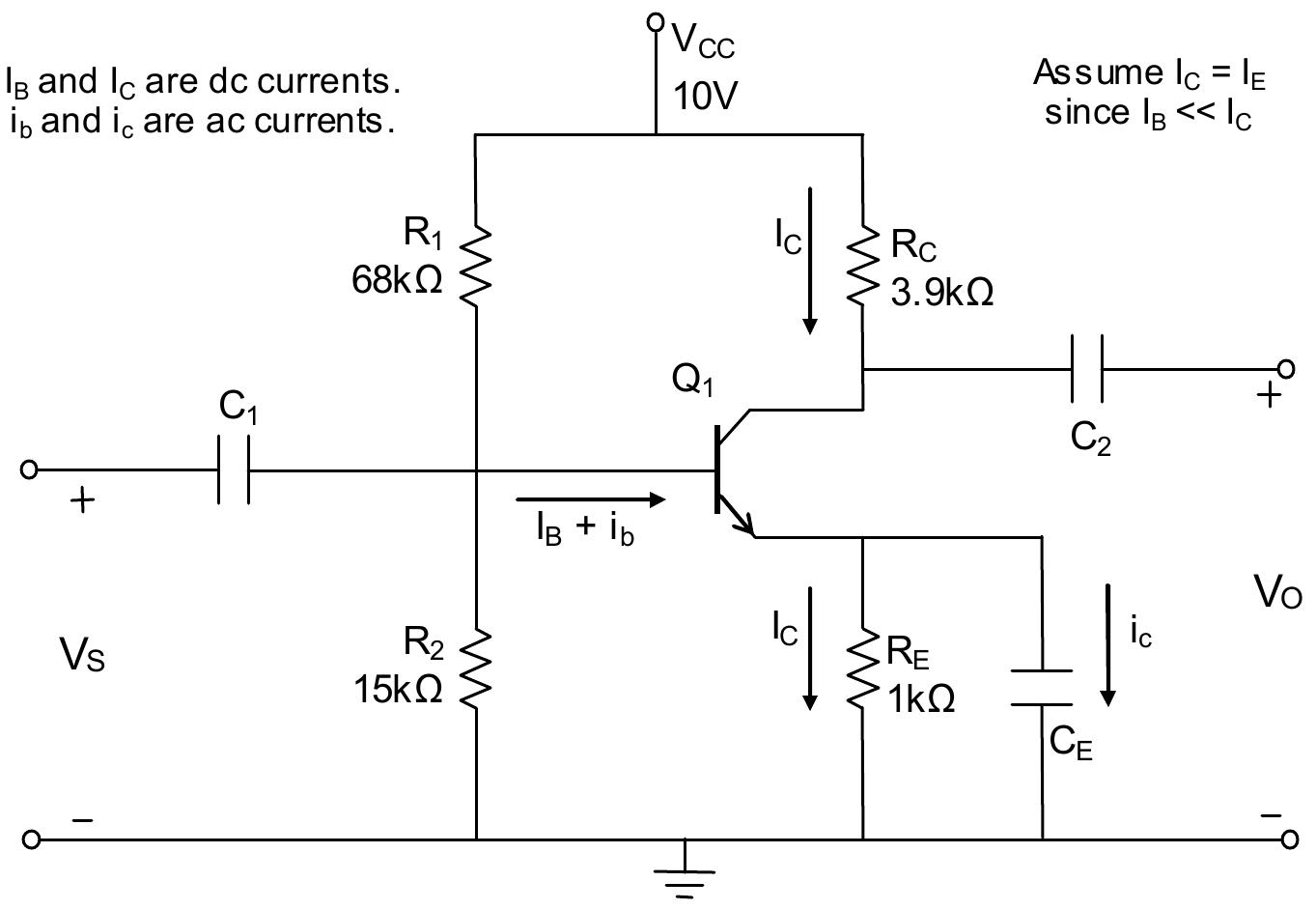 1: common-emitter circuit with emitter bypass capacitor