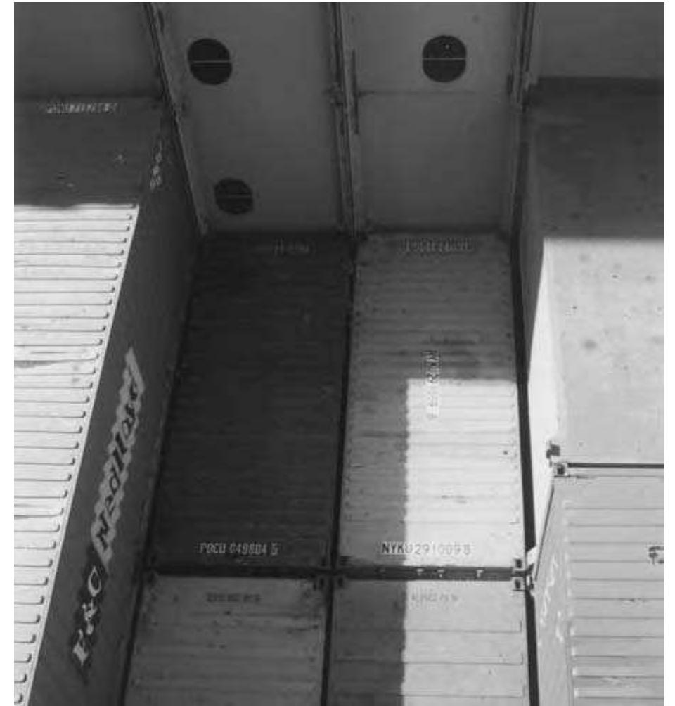 14 container (internal) hatch stowage. container hatch with