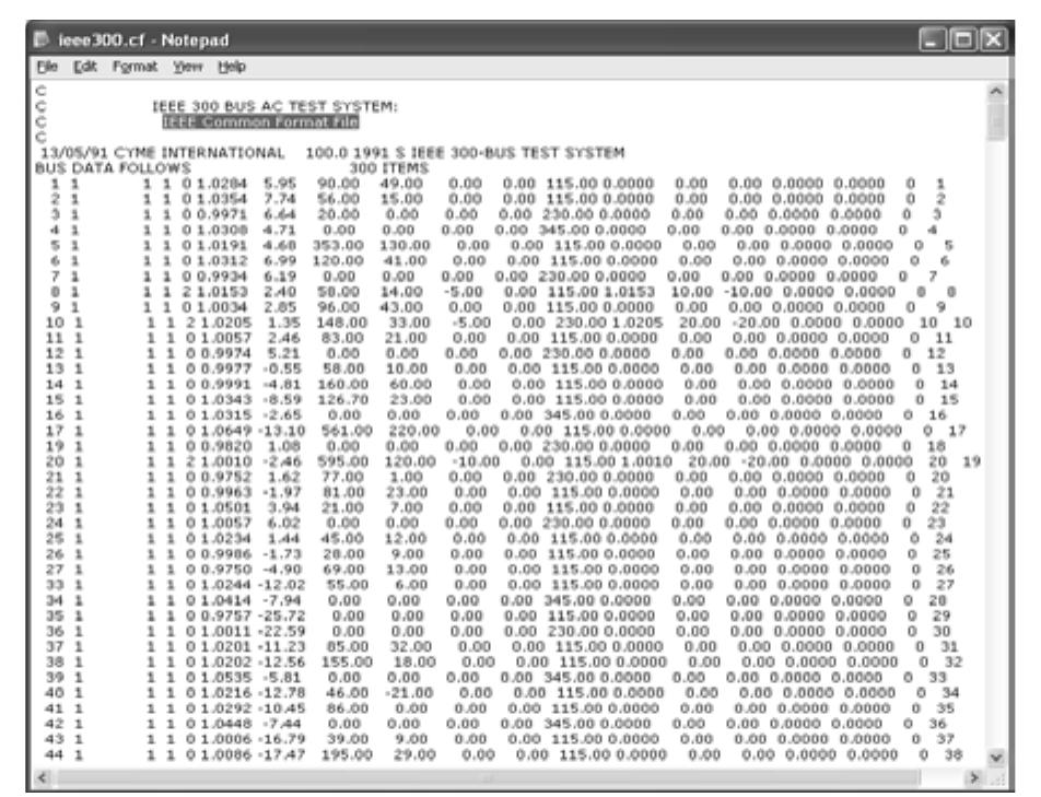 Main window uwpflow, 173 bus sample