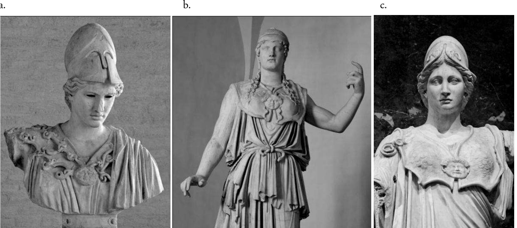 A. bust of athena, type of the “velletri pallas” (inlaid