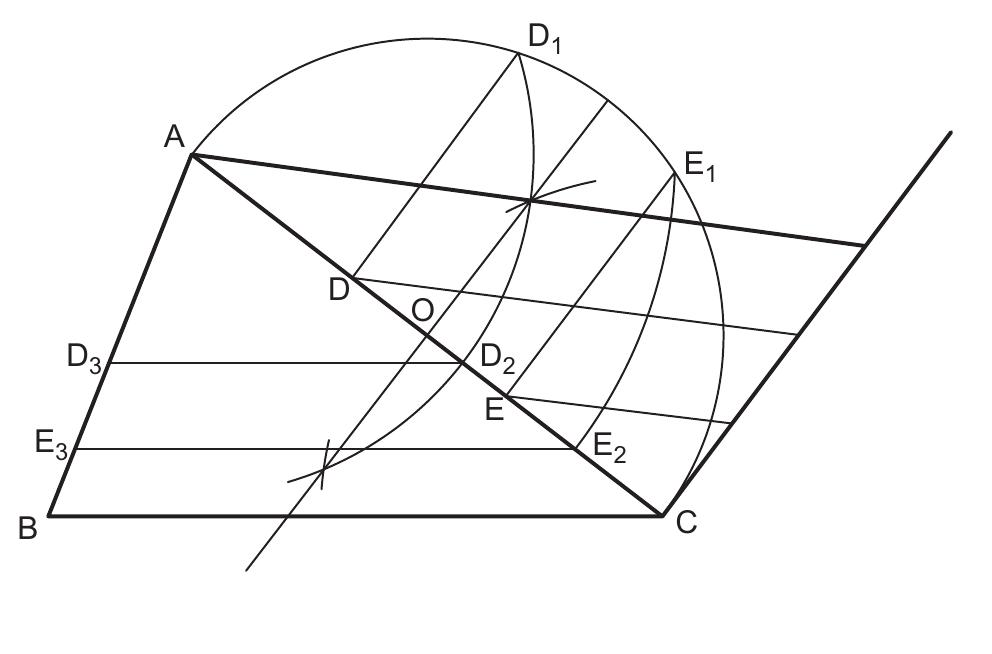 To divide a triangle abc into three parts of equal area by