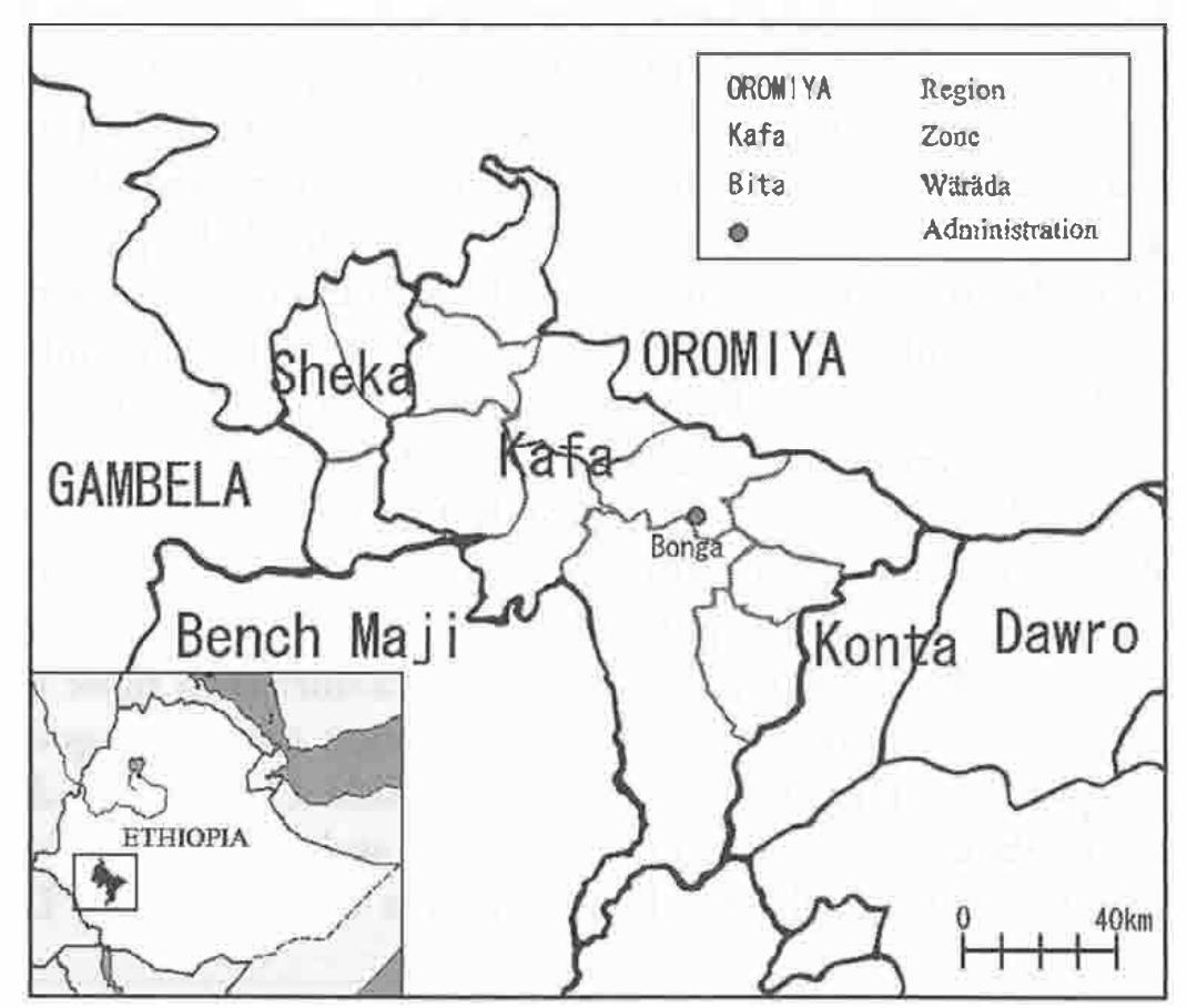 Location of the kafa zone the history and society of the