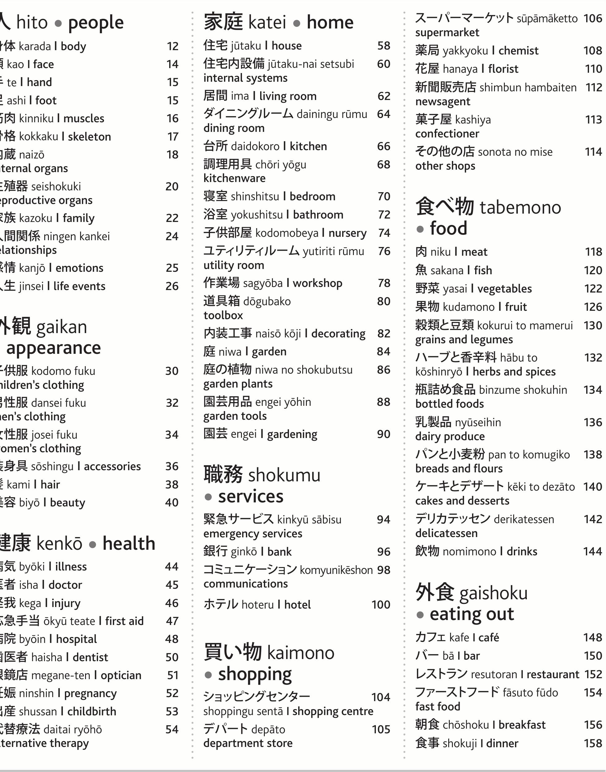 Table 1 - Japanese English Bilingual Visual Dictionary