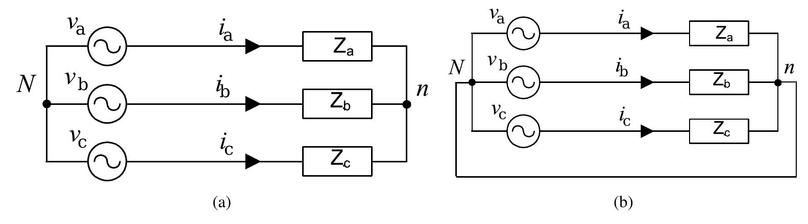 7 various three phase systems (a) three-phase three-wire