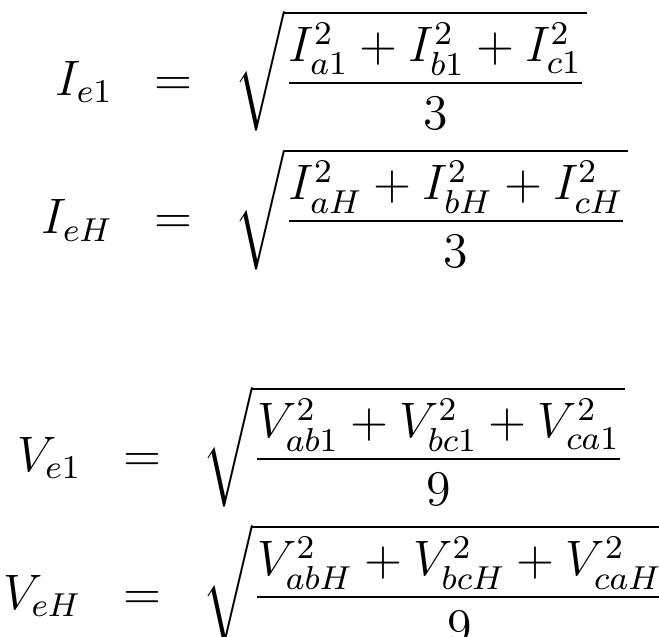 The expression for effective apparent power s, is given as