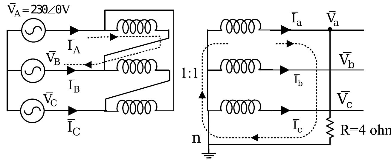 7 an unbalanced resistive load supplied by three-phase