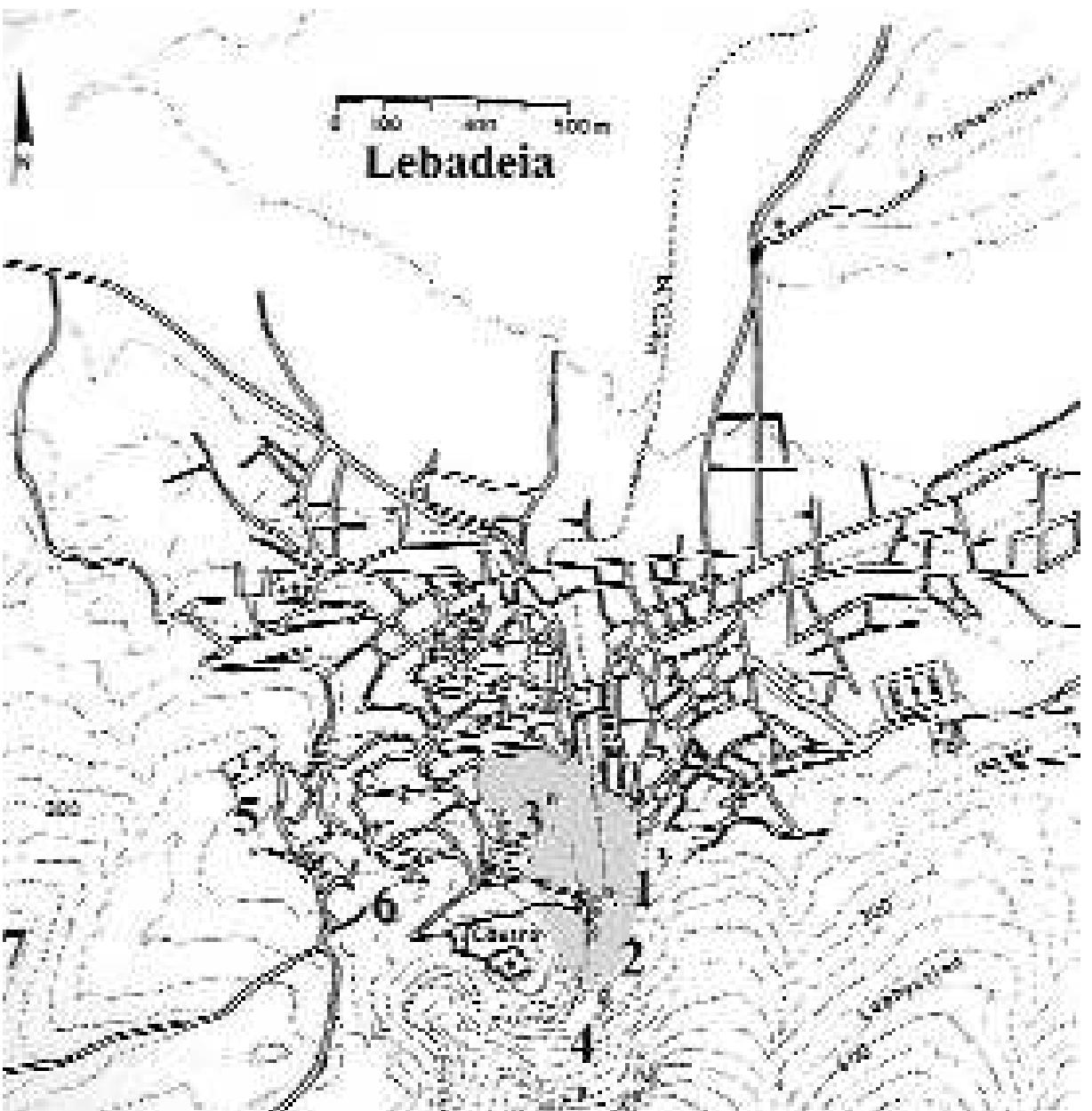 2. plan of lebadeia (courtesy of l. a. turmer)