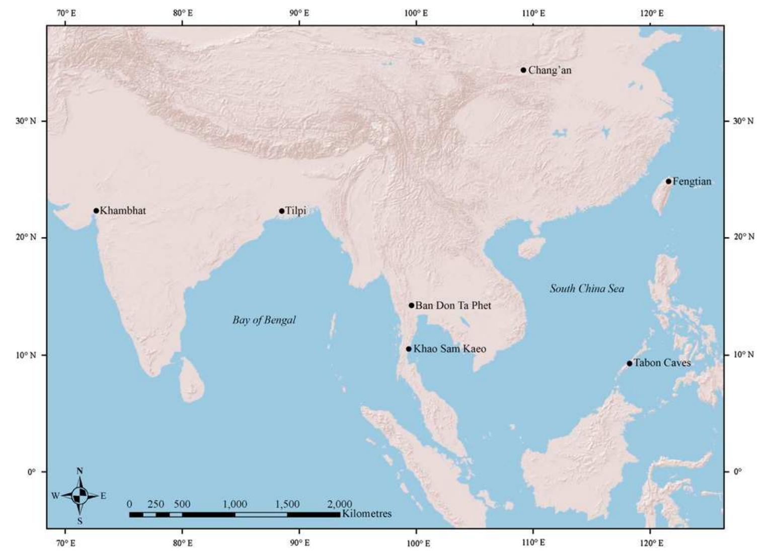 Relief map of the bay of bengal and south china sea theatre