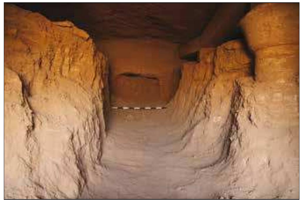 Plate 7. the southern rock-cut chamber (room 3) looking